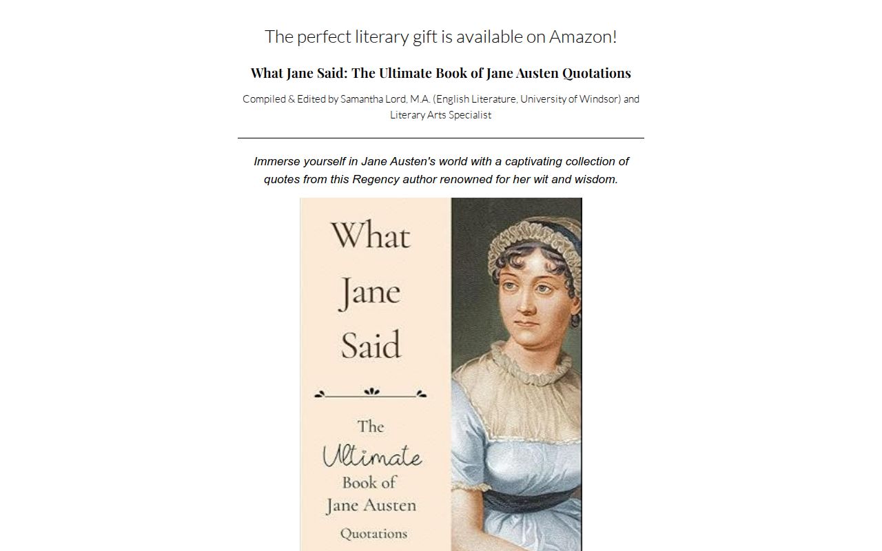 What Jane Said: The Ultimate Book of Jane Austen Quotations, Edited by ...